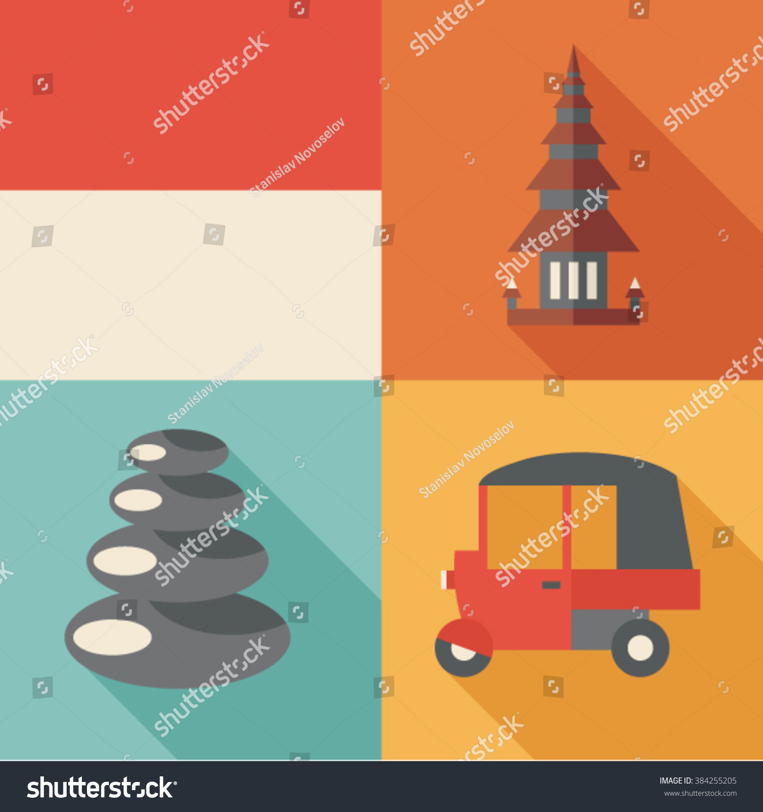Indonesia Icons Stock Vector (Royalty Free) 384255205
