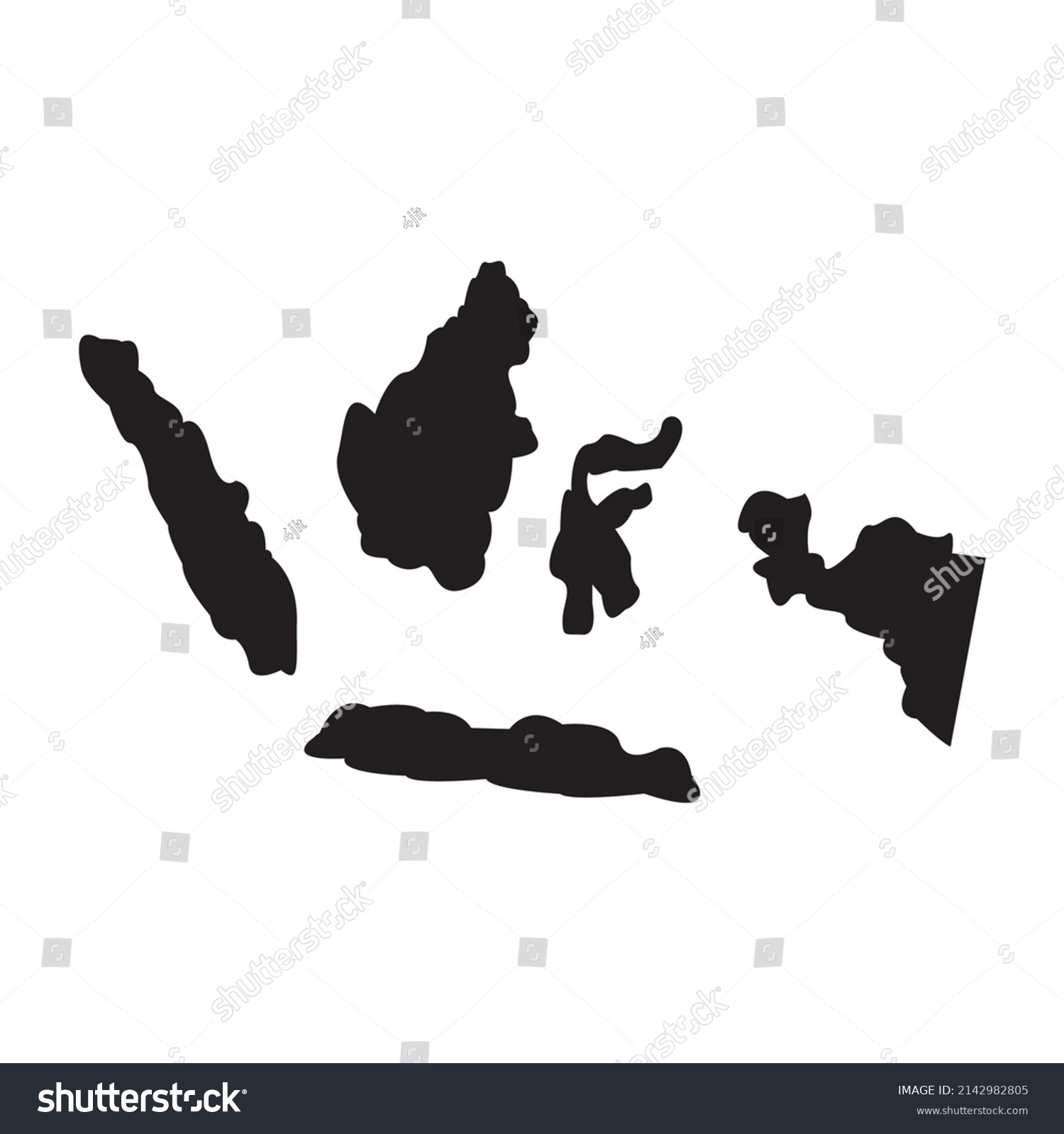 Indonesia Map Vector Black White Background Stock Vector (Royalty Free ...