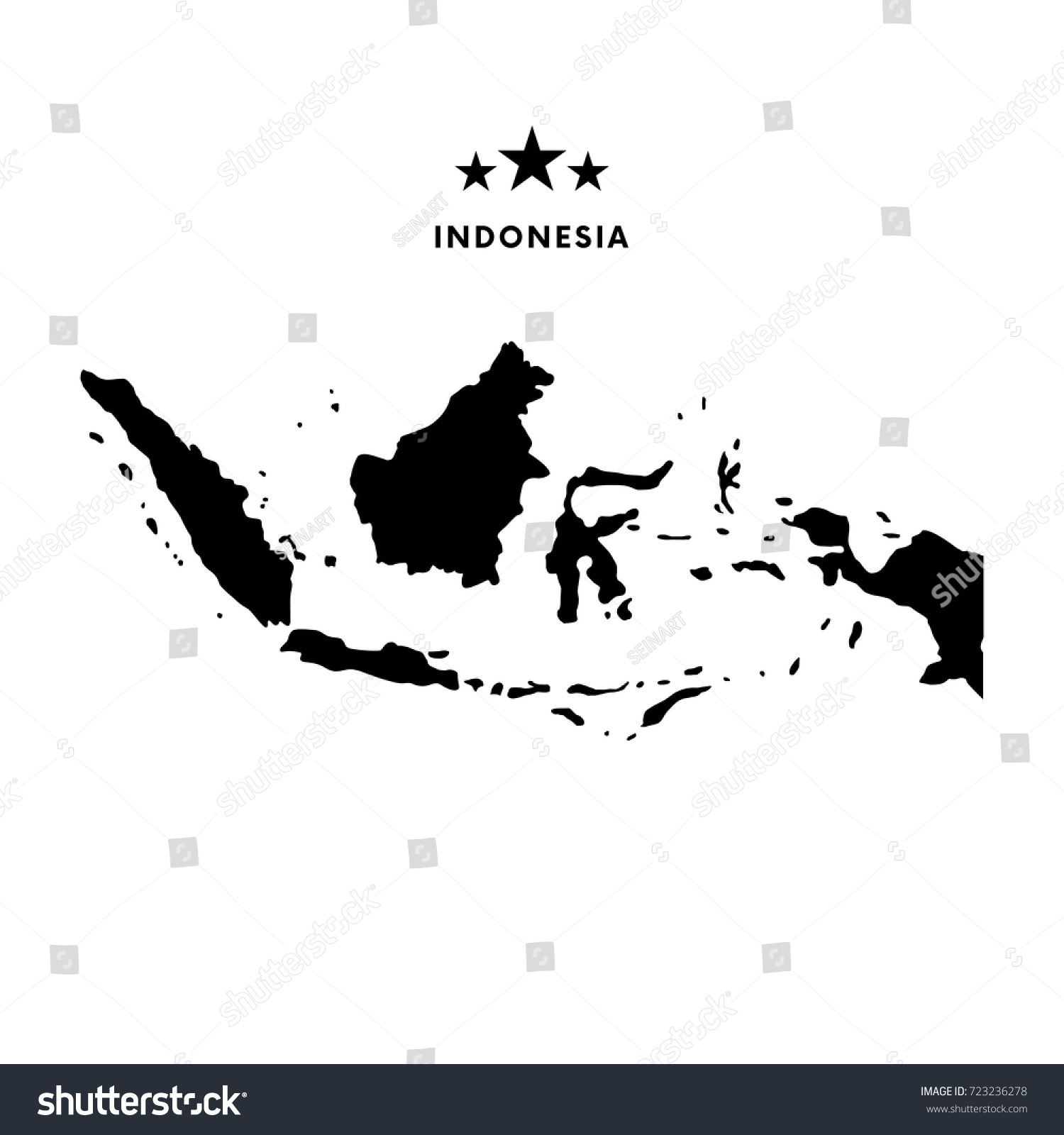 Indonesia Map Vector Illustration Stock Vector (Royalty Free) 723236278
