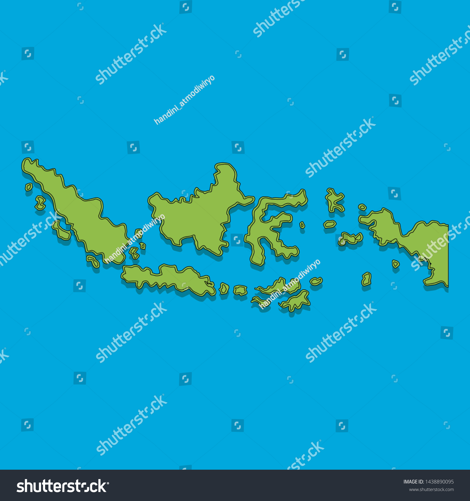 Indonesia Map Vector Blue Background Stock Vector (Royalty Free ...