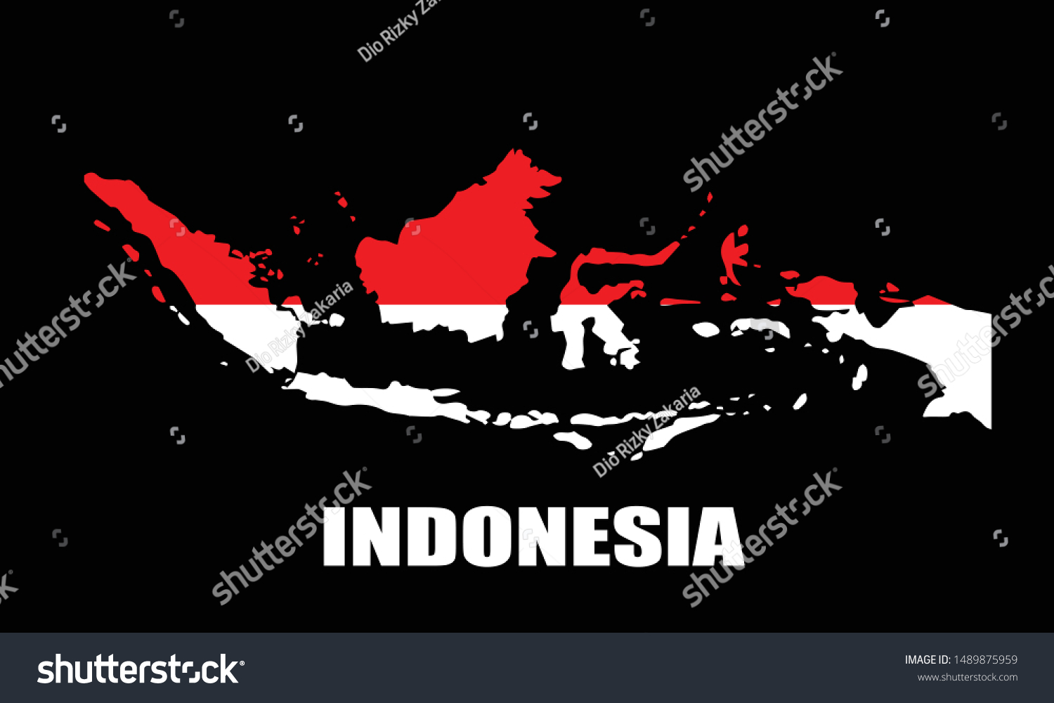 Indonesia Map Flag Vector Eps10 Stock Vector (Royalty Free) 1489875959