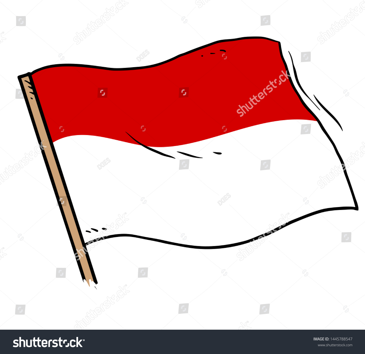 Indonesian Flag Doodle Isolated Vector Stock Vector (Royalty Free ...