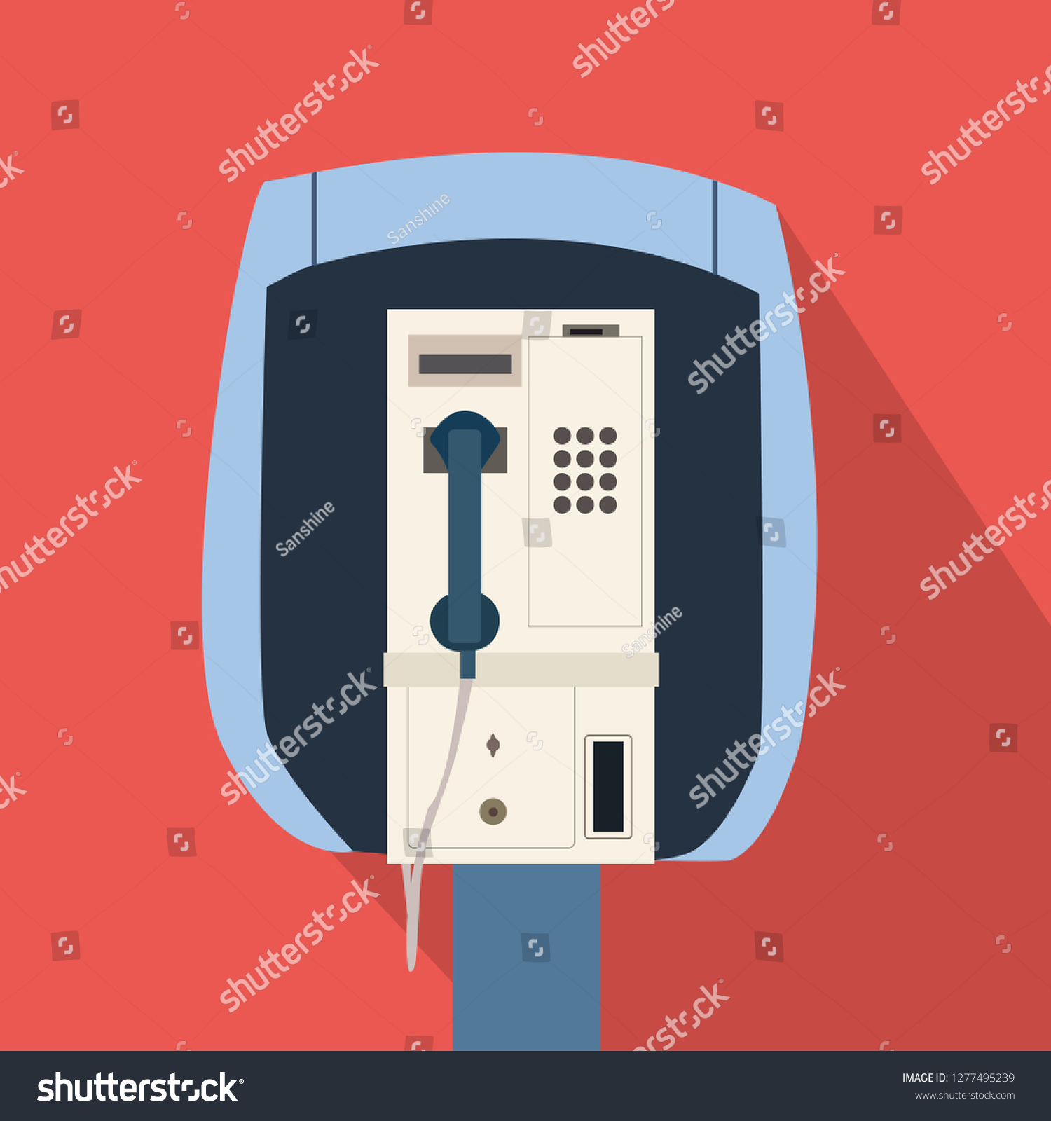 Indonesian Payphone Flat Icon Stock Vector (Royalty Free) 1277495239 ...