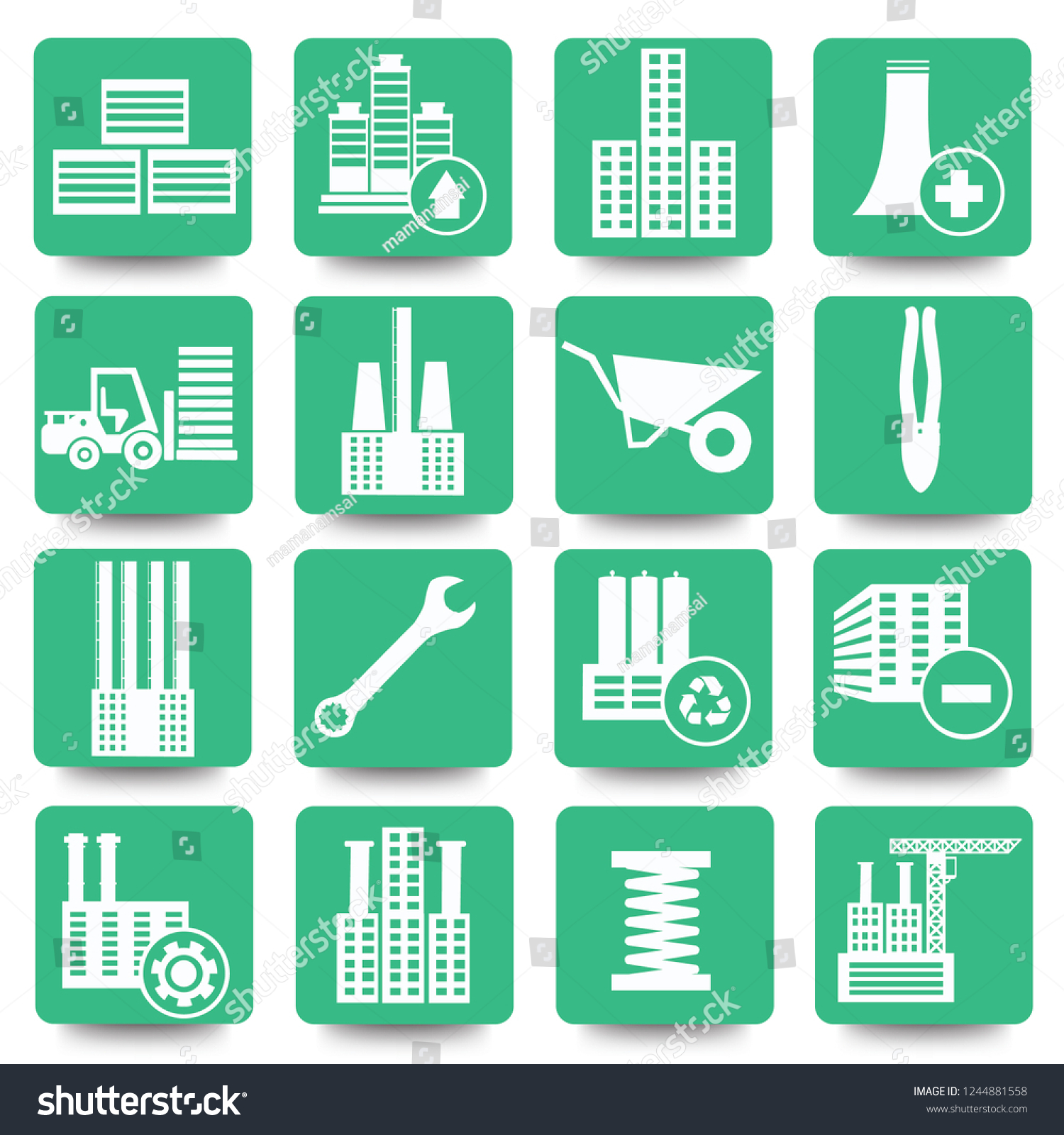 Industrial Construction Icon Set Vector Design Stock Vector (Royalty ...