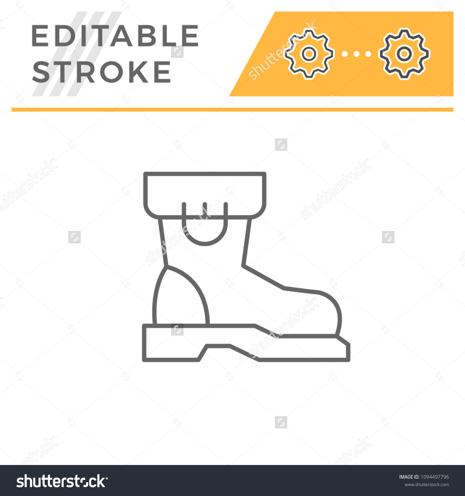Industrial Boot Line Icon Stock Vector (Royalty Free) 1094497796