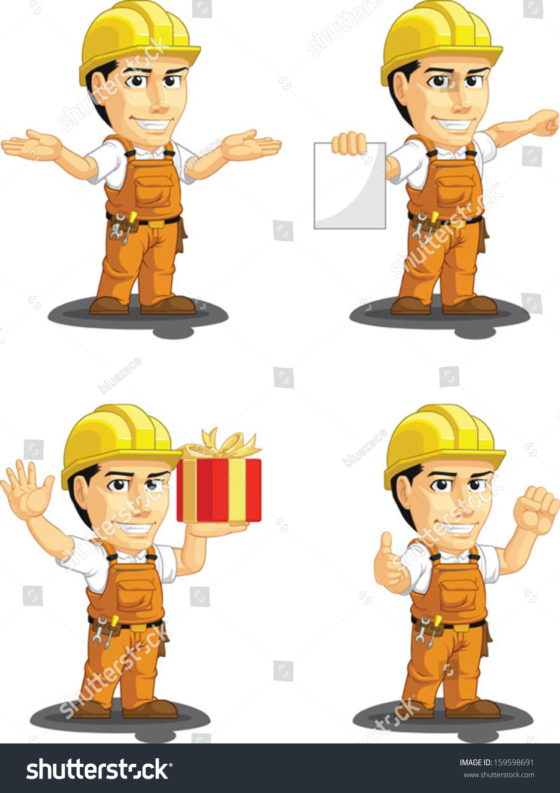 Industrial Construction Worker Customizable Mascot 11 Stock Vector ...