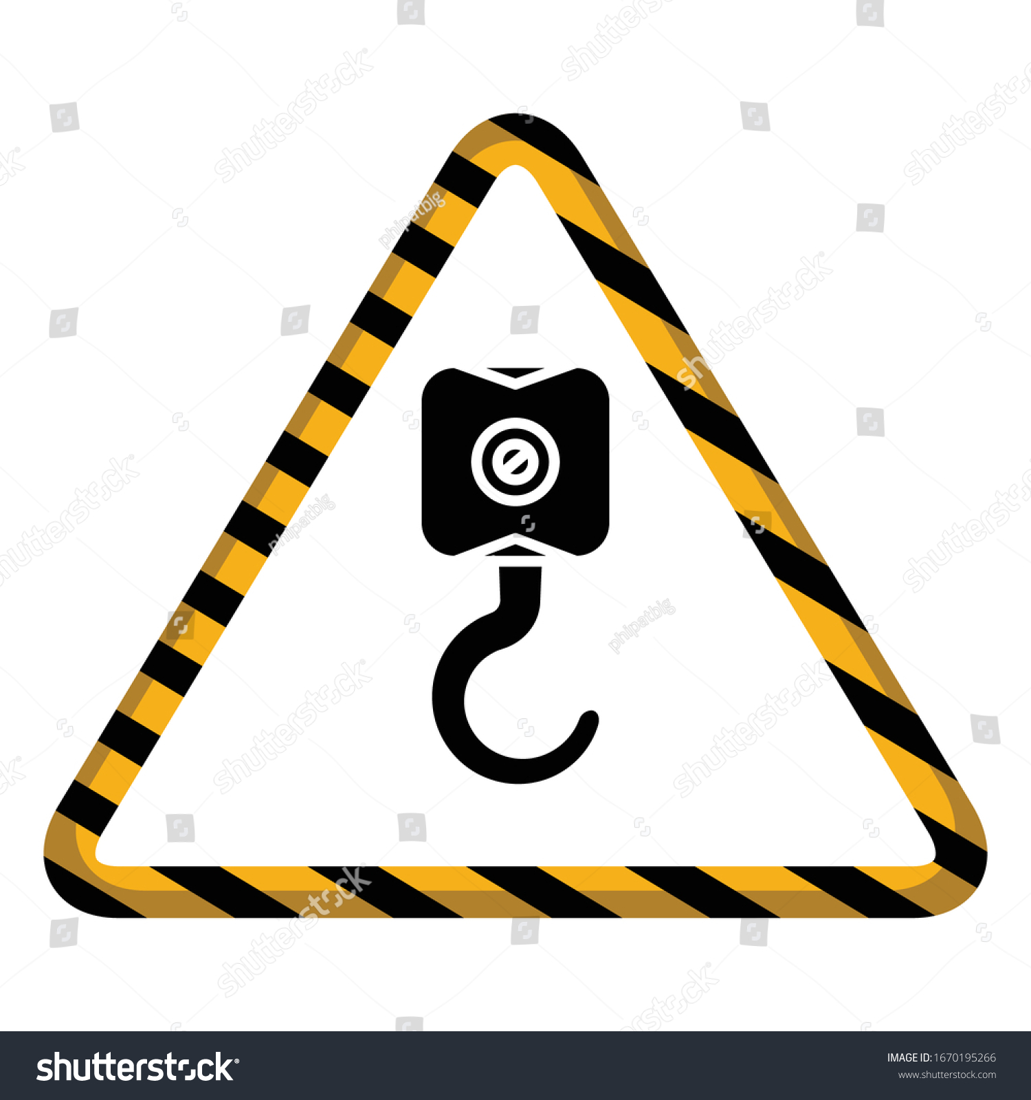 Industrial Crane Hook Triangle Symbol Vector Stok Vektör (Telifsiz ...