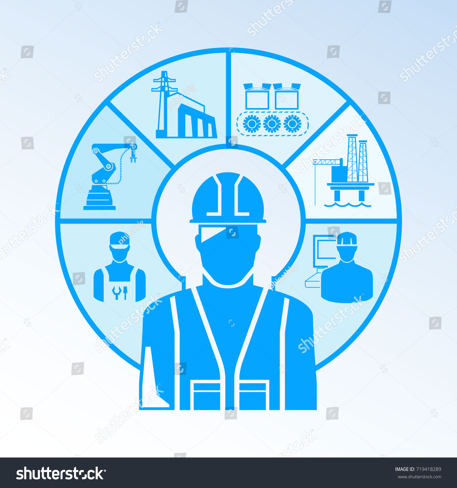 Industrial Engineer Engineering Icons Stock Vector (Royalty Free) 719418289