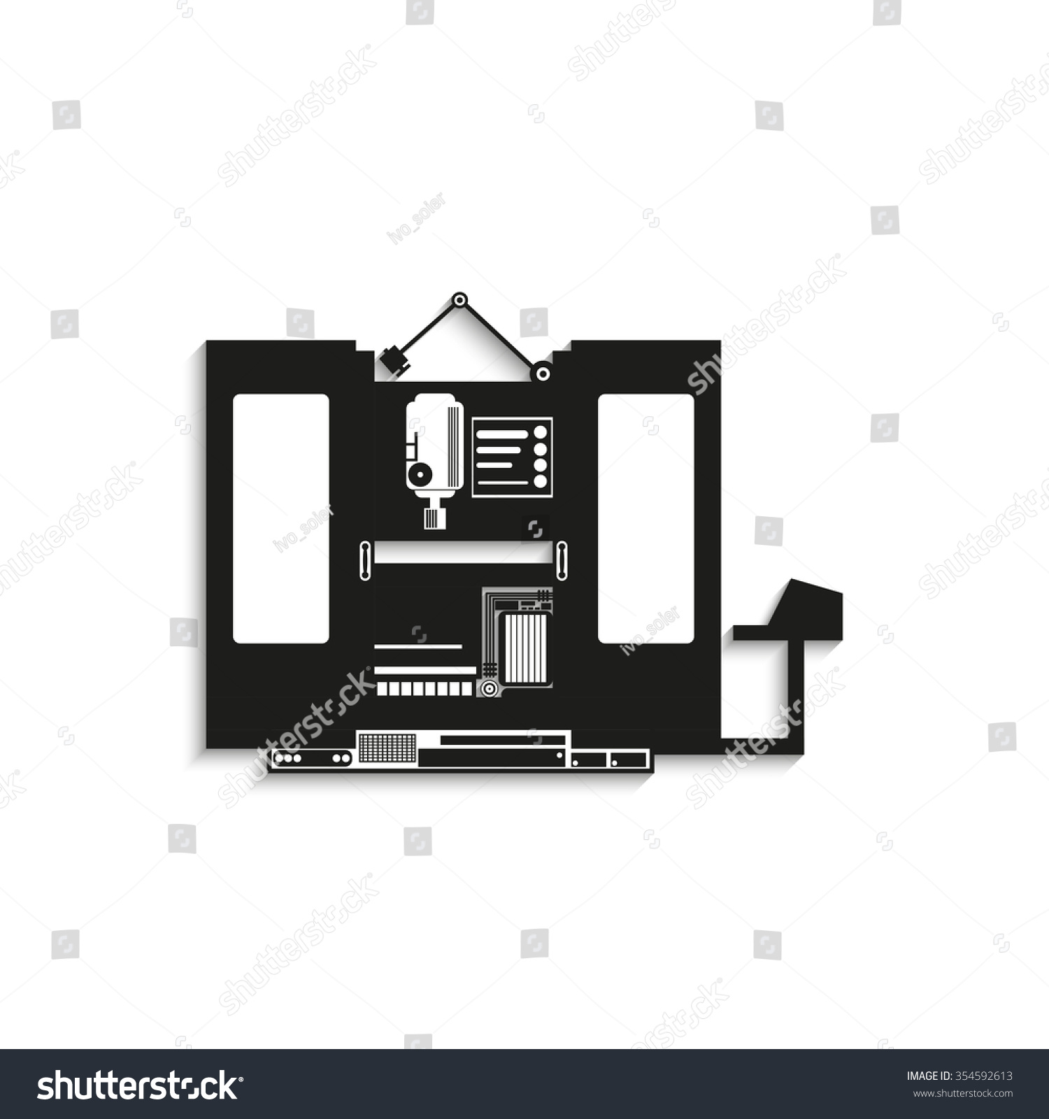 Industrial Equipment Machine Vector Icon Stock Vector (Royalty Free ...