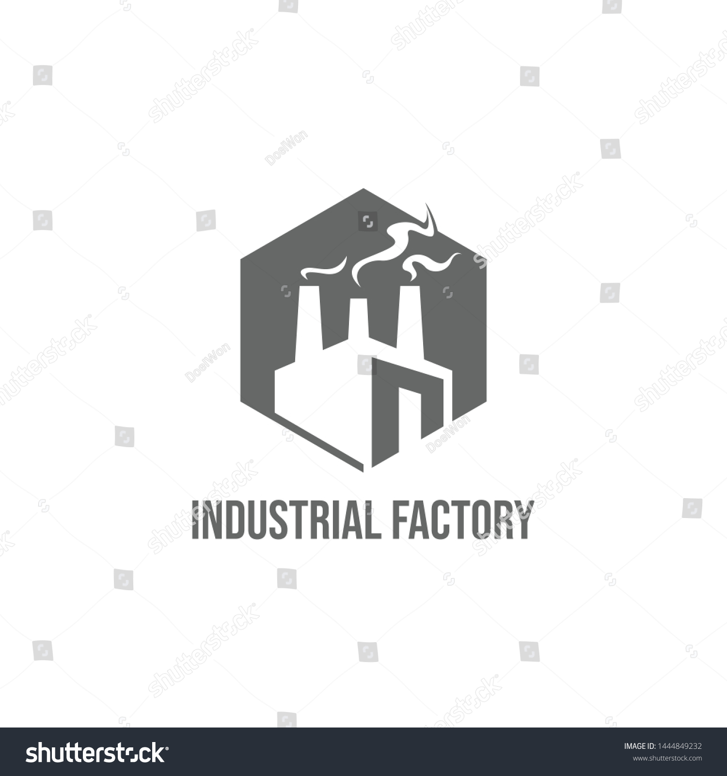 Industrial Factory Building Flat Logo Design Stock Vector (Royalty Free ...