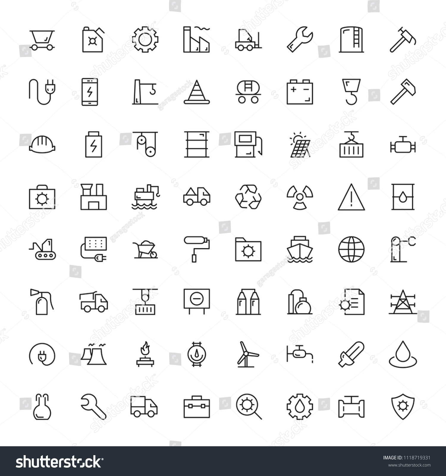 Industrial Icon Set Stock Vector (Royalty Free) 1118719331 | Shutterstock