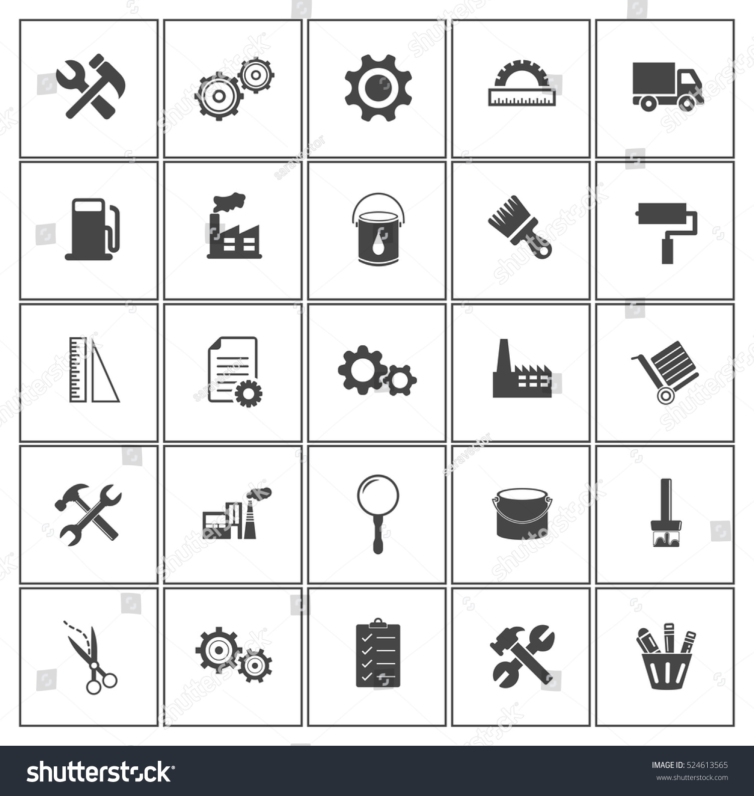 Industrial Icons Stock Vector (Royalty Free) 524613565