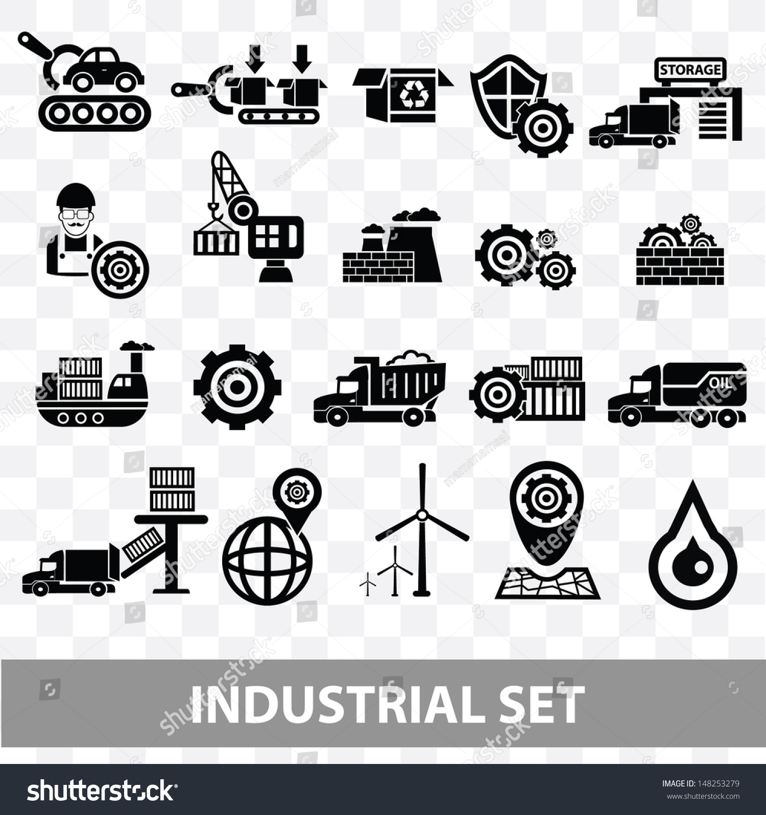 Industrial Icons Blank Background Versionvector Vector de stock (libre ...