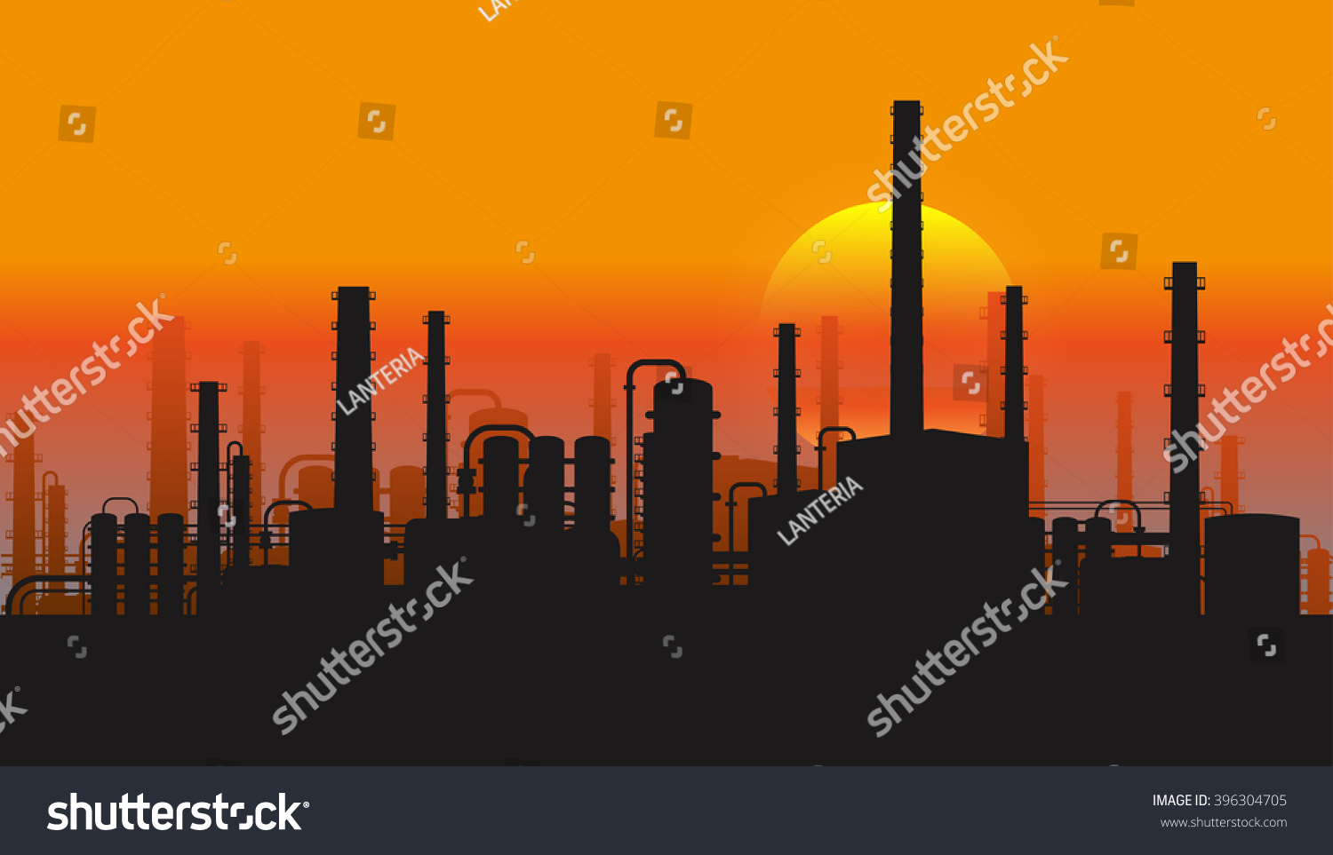 Industrial Landscape Stock Vector (Royalty Free) 396304705 | Shutterstock