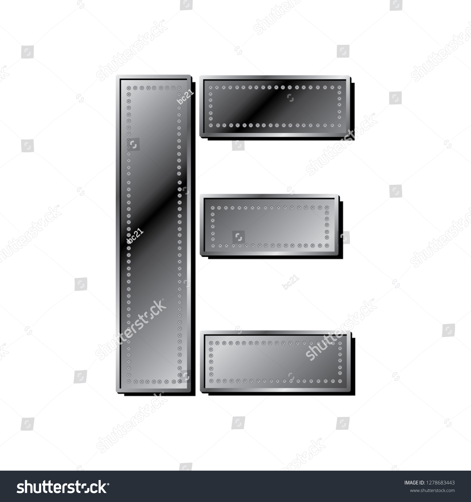 Industrial Metallic Letter E Stock Vector (Royalty Free) 1278683443