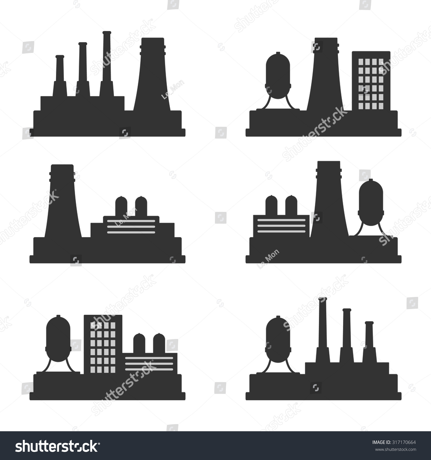 Industrial Plant Icon Stock Vector (Royalty Free) 317170664