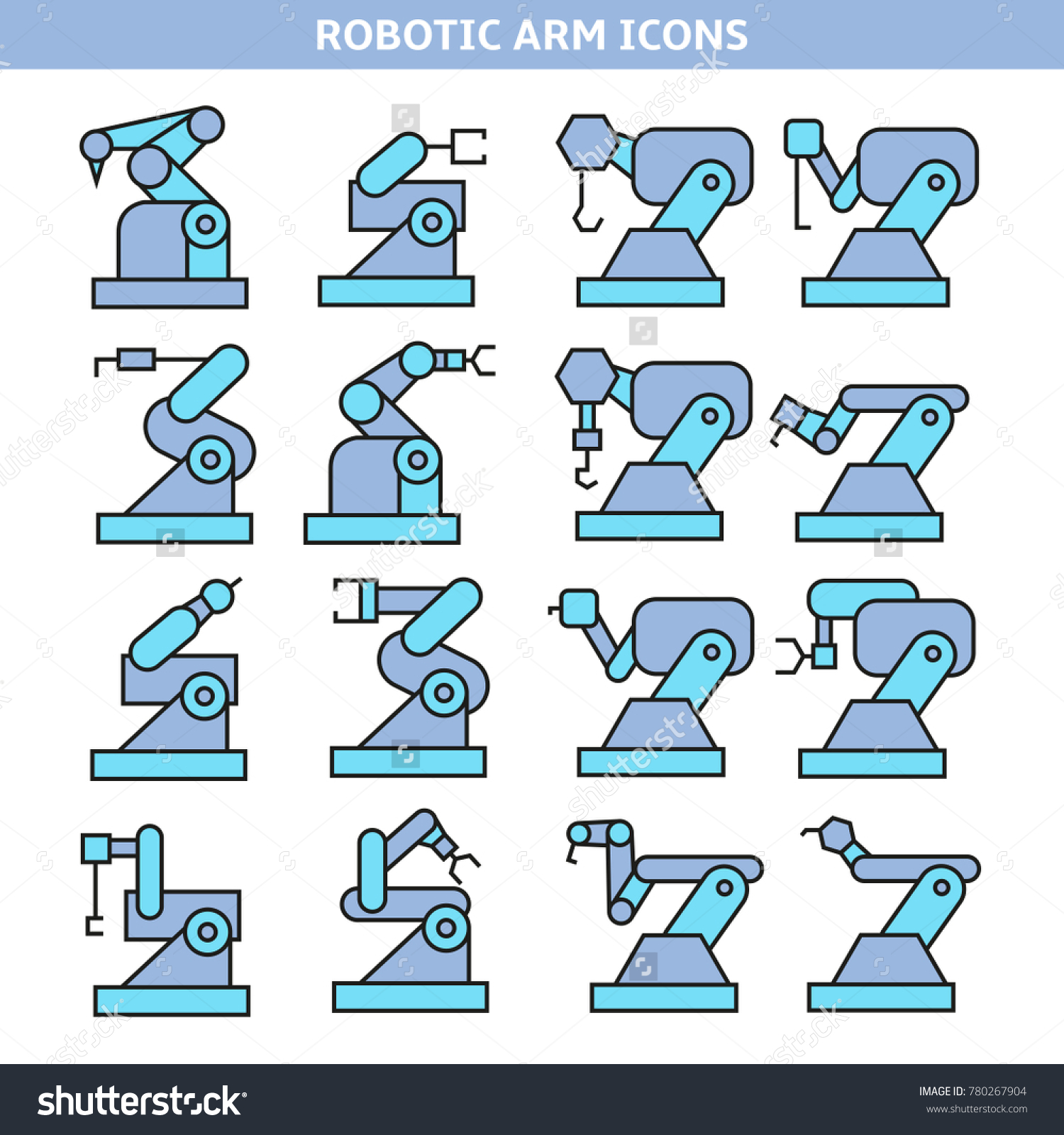 Industrial Robot Icons Stock Vector (Royalty Free) 780267904 | Shutterstock