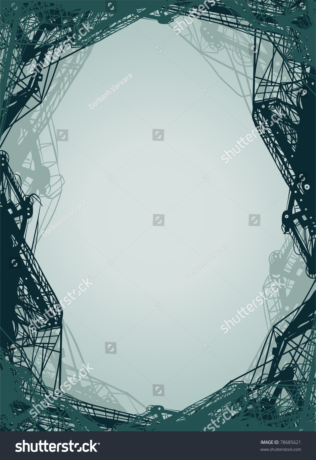 Industrial Style Vector Frame Vector Illustration: vector de stock ...