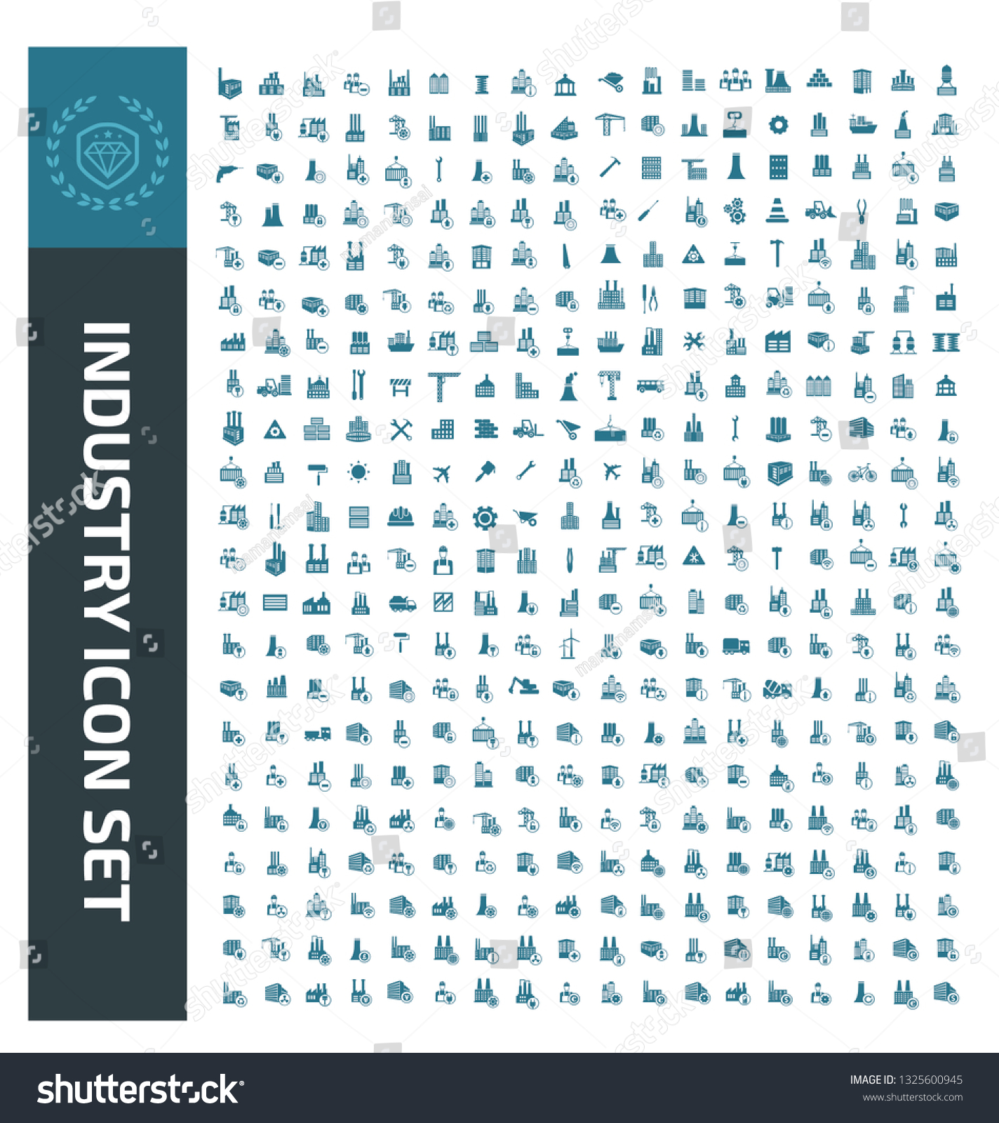 Industrial Vector Icon Set: vector de stock (libre de regalías ...
