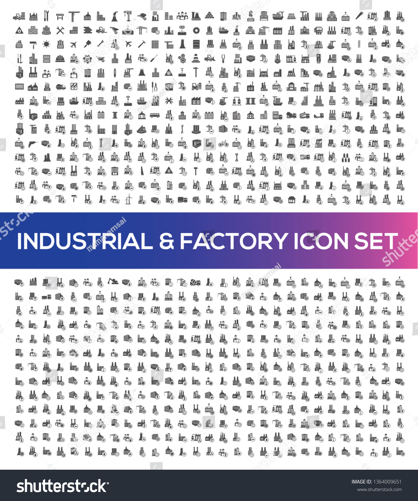 Industrial Vector Icon Set Stock Vector (Royalty Free) 1364009651 ...