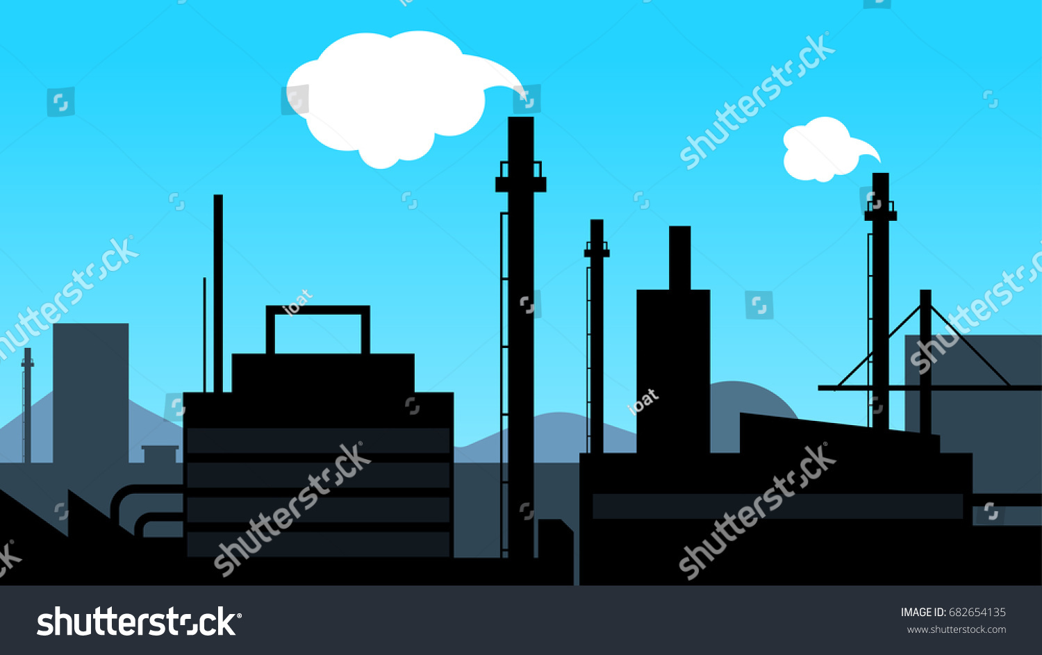 Industry Factory Landscape Vector Background Stock Vector (Royalty Free ...