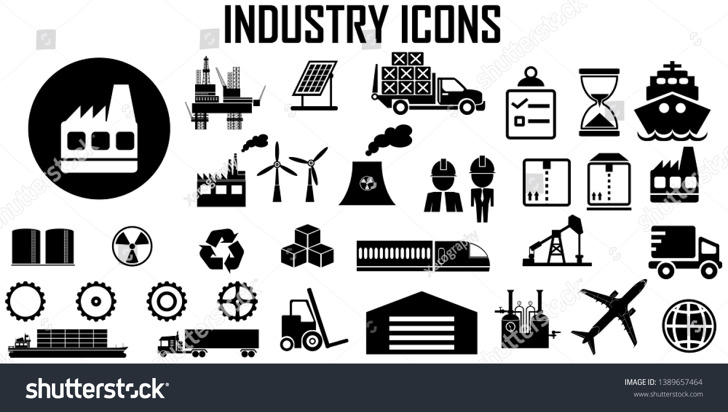 Industry Power Factory Vector Icon Stock Vector (Royalty Free) 1389657464