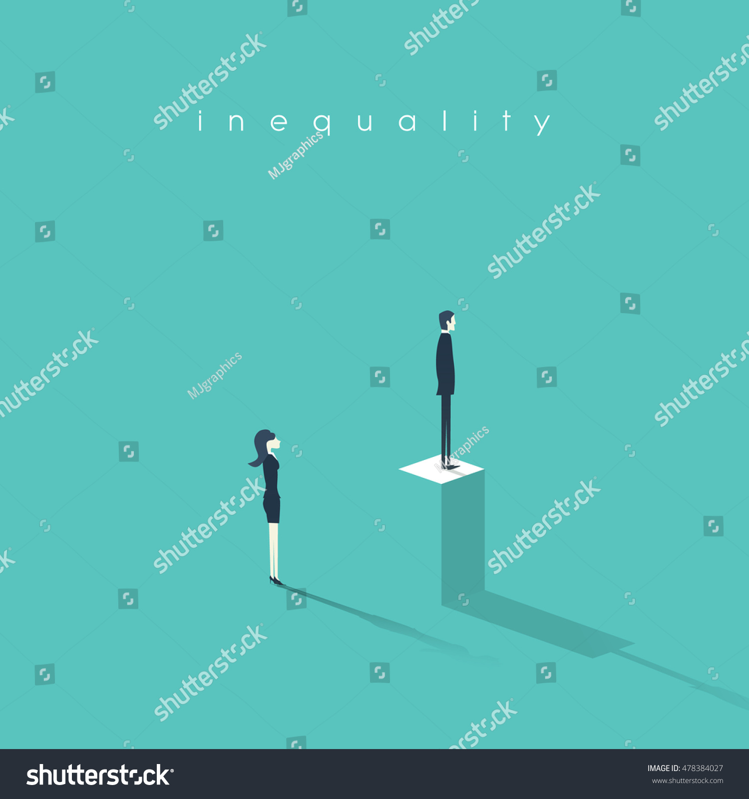 Inequality Concept Vector Illustration Man Versus Stock Vector Royalty