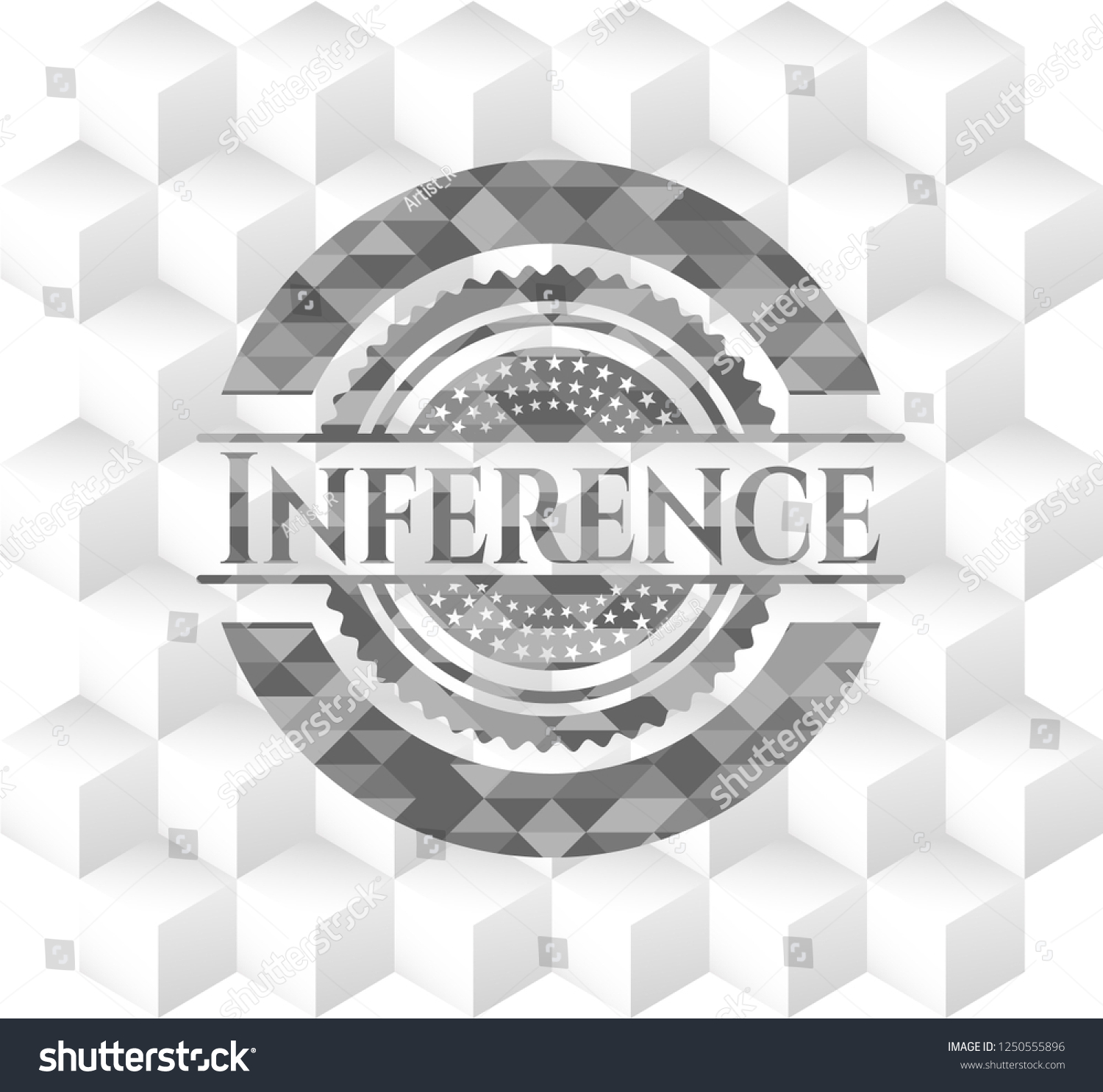 Inference Grey Emblem Cube White Background Stock Vector (Royalty Free ...