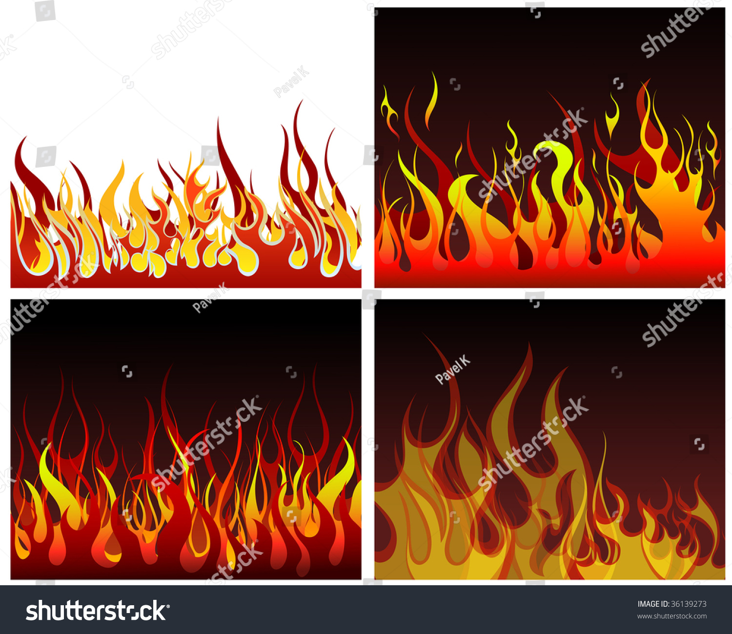 Inferno Fire Vector Backgrounds Set Design: เวกเตอร์สต็อก (ปลอดค่า ...