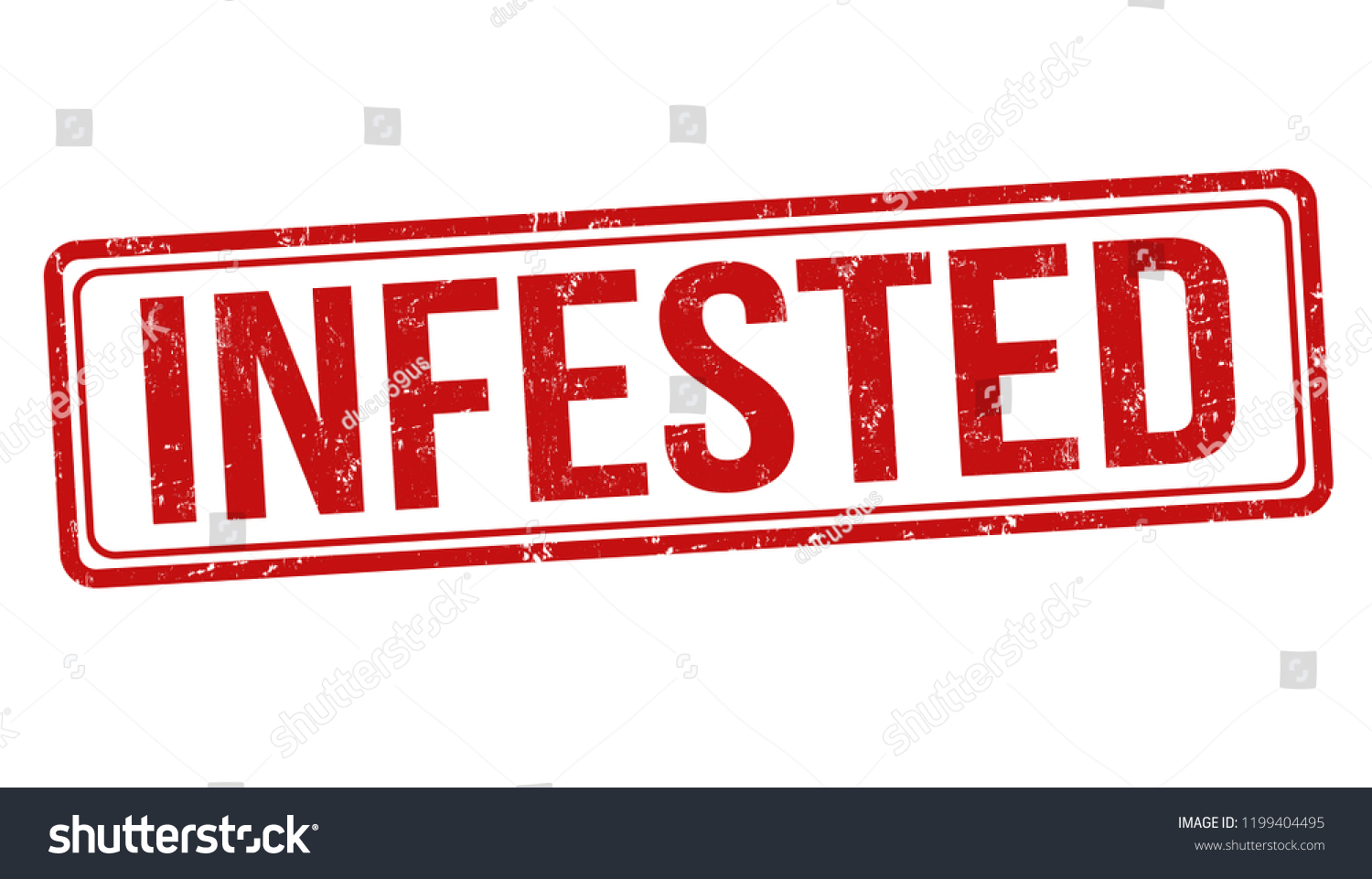 Infested Sign Stamp On White Background Stock Vector (Royalty Free ...