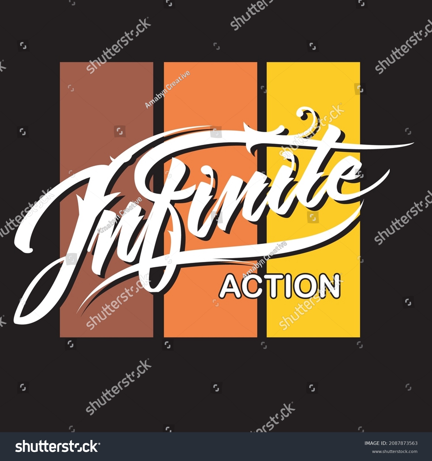 Infinite Action Typography Colour Background Stock Vector (Royalty Free ...
