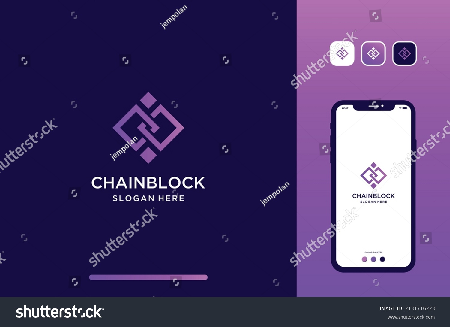 Infinite Chain Block Logo Design Stock Vector (Royalty Free) 2131716223 ...