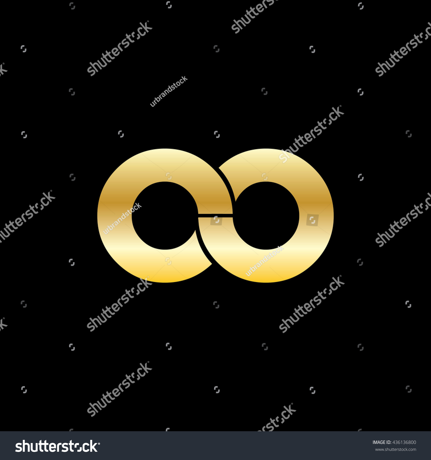 Infinity Abstract Logo Gold Black Background Stock Vector (Royalty Free ...