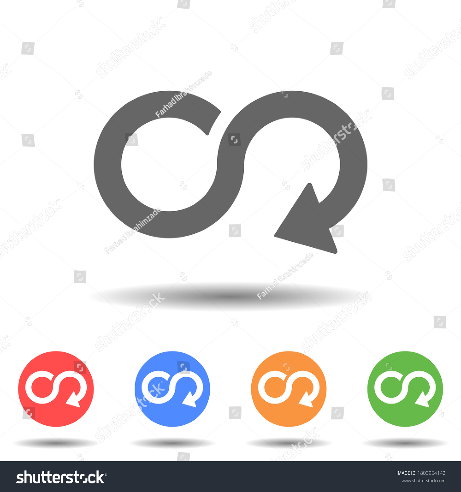 Infinity Arrow Icon Vector Logo Isolated Stock Vector (Royalty Free ...