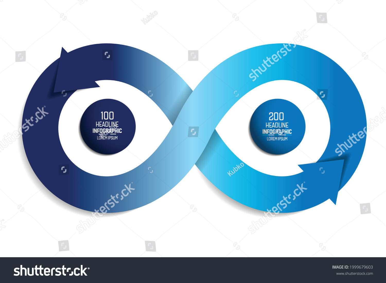 Infinity Arrows Infographic 2 Step Options Stock Vector (Royalty Free ...