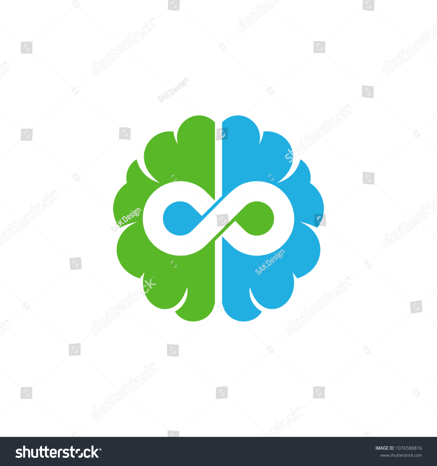 Infinity Brain Logo Icon Design Stock Vector (Royalty Free) 1076588816