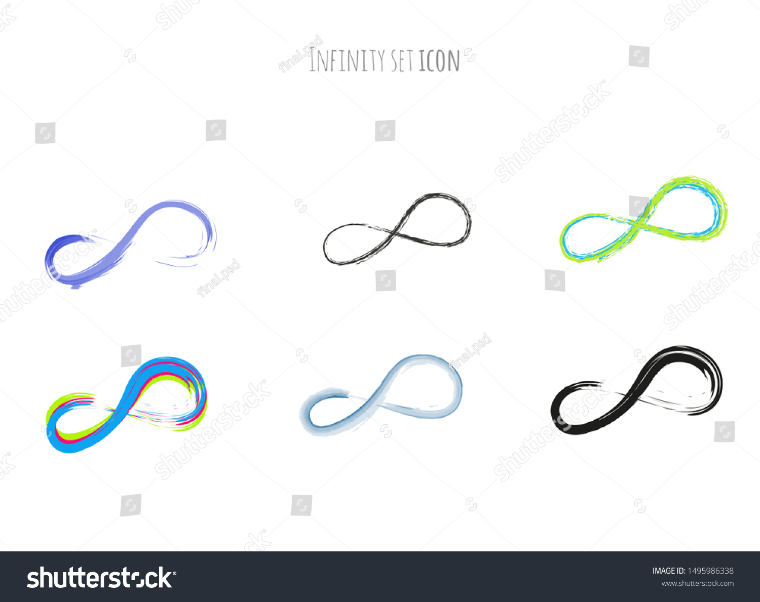 Infinity Color Vector Icon Set On Stock Vector (Royalty Free) 1495986338