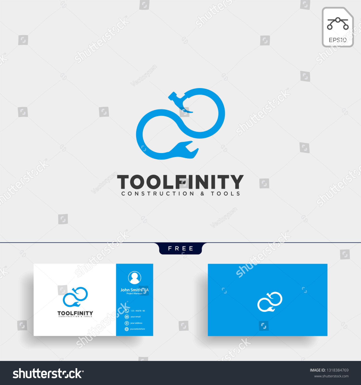Infinity Construction Tools Logo Template Vector: vector de stock ...