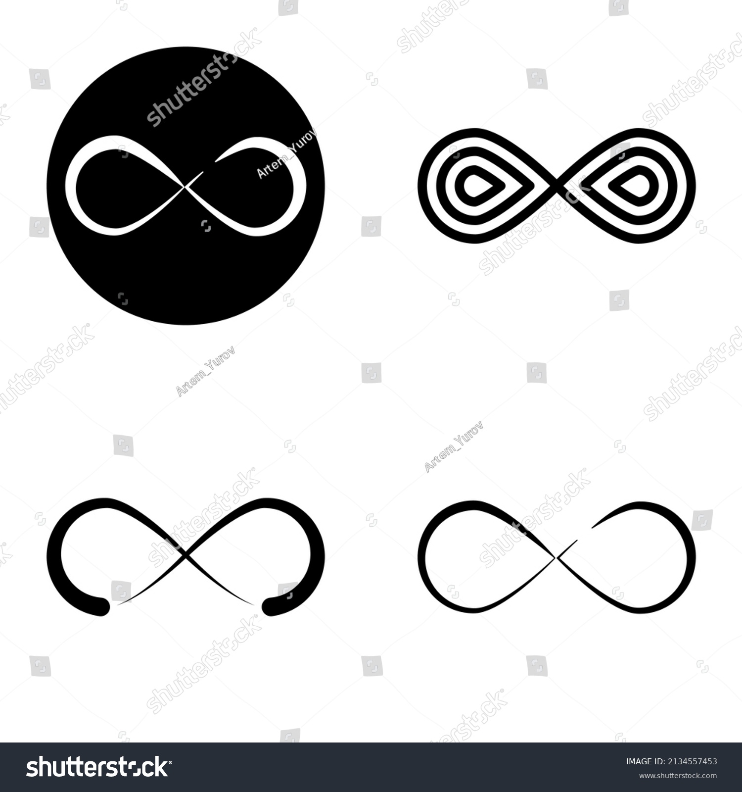 Infinity Flat Icon Set Isolated On Stock Vector (Royalty Free ...