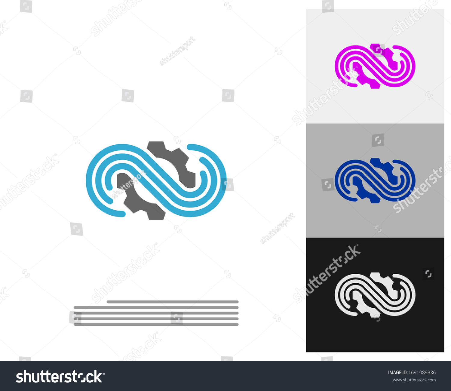 Infinity Gear Logo Vector Template Creative Stock Vector (Royalty Free ...