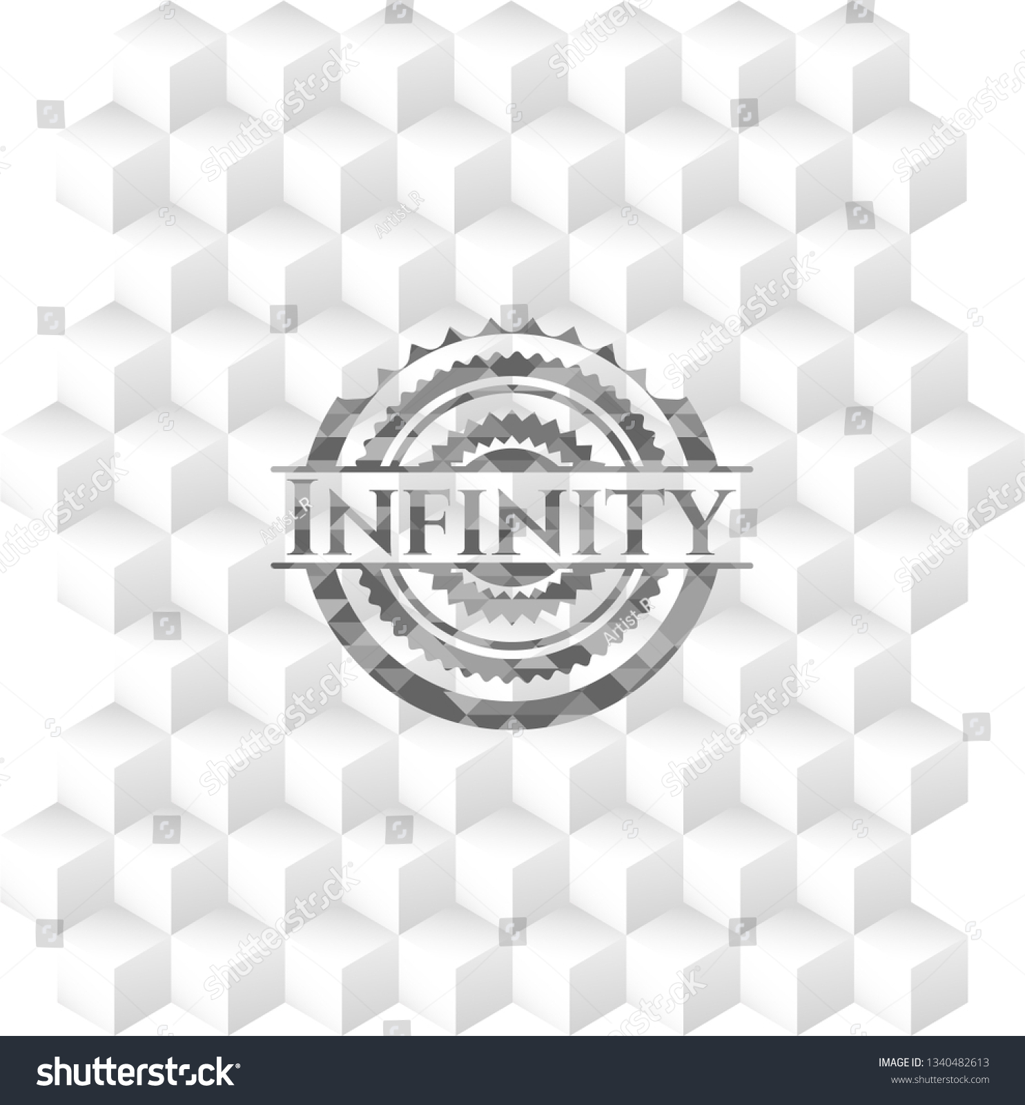 Infinity Grey Emblem Cube White Background Stock Vector (Royalty Free ...