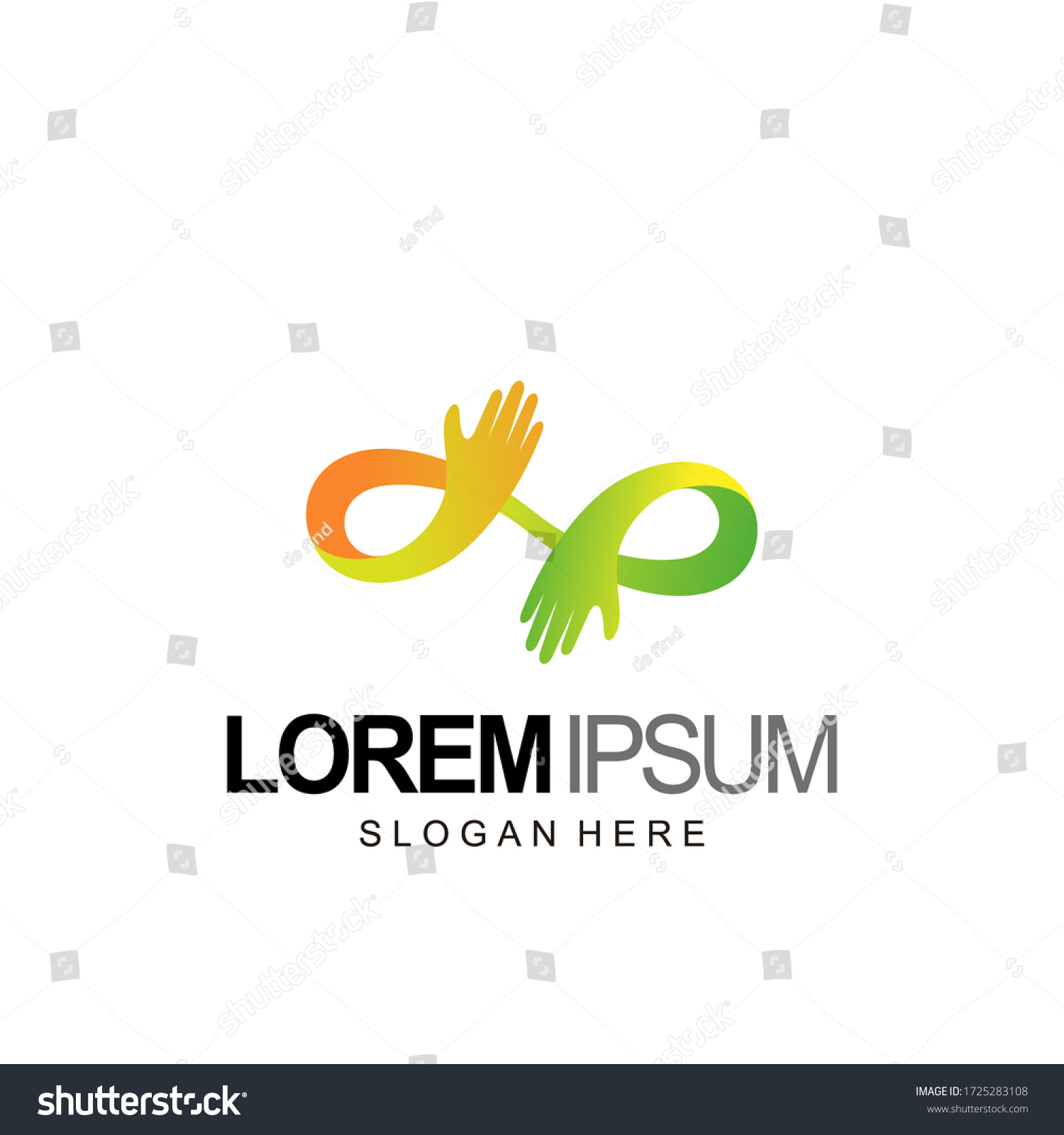 Infinity Hand Logo Social Design Template Stock Vector (Royalty Free ...