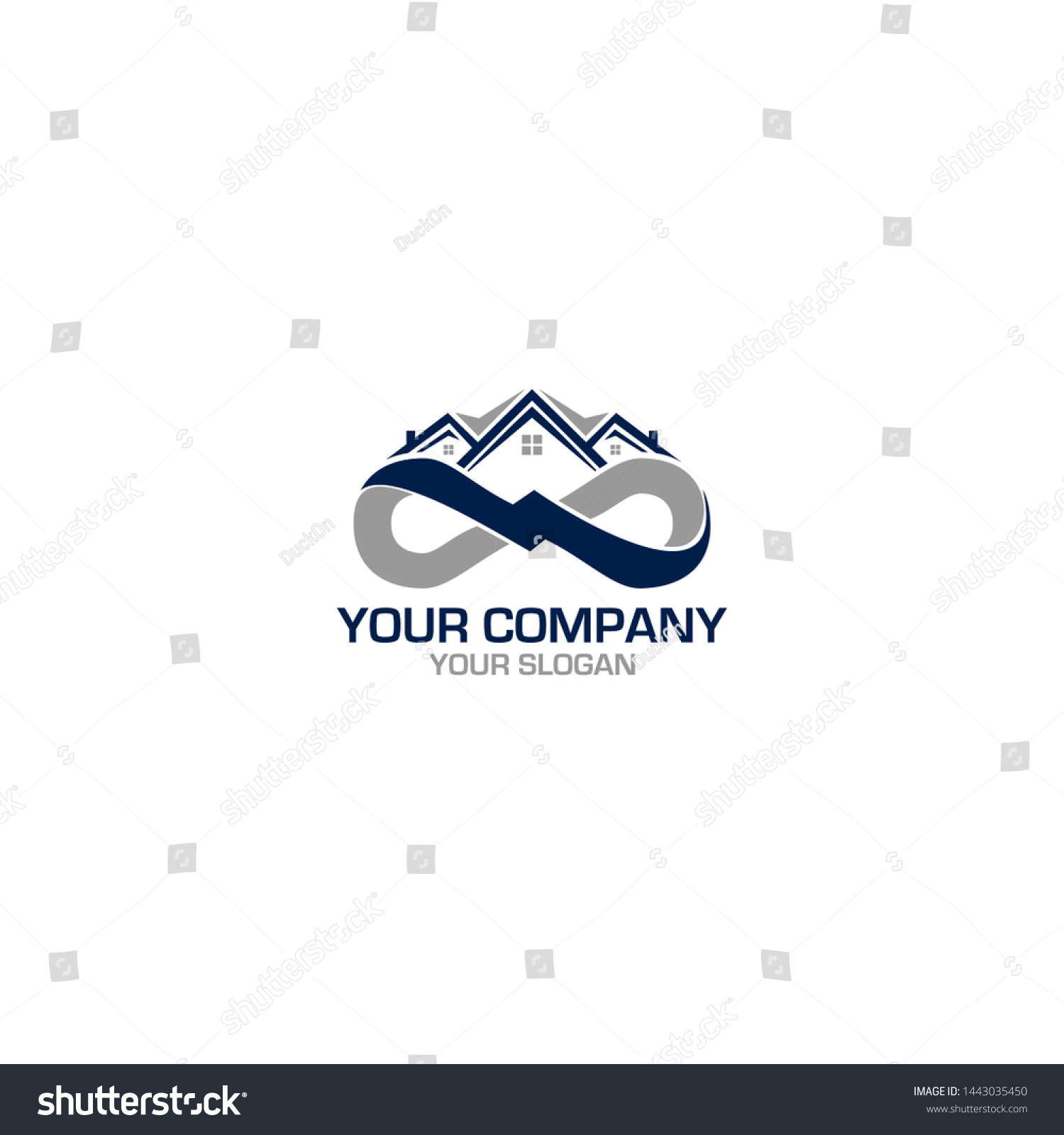 Infinity Home Construction Logo Design Vector Stock Vector (Royalty ...