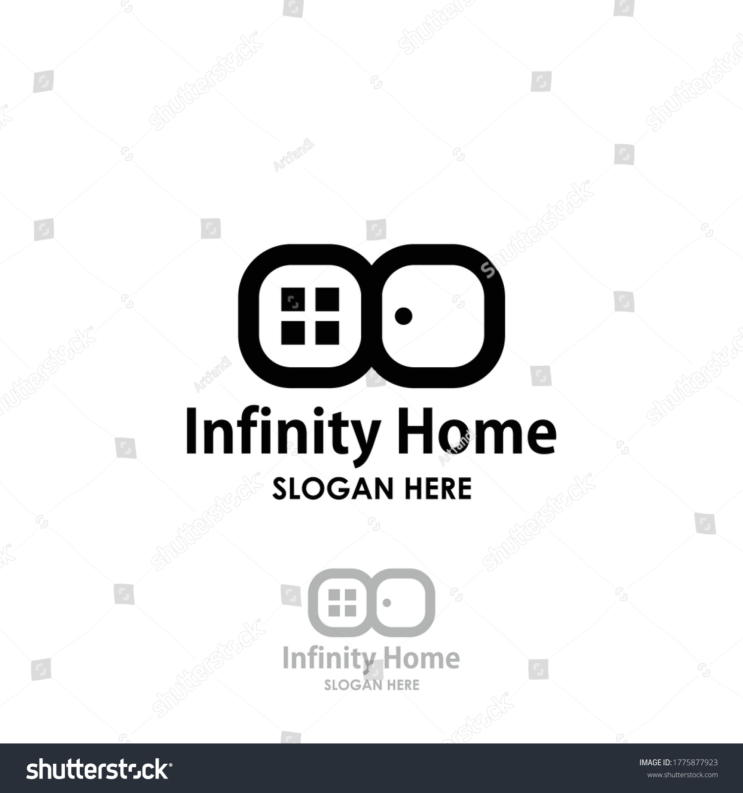 Infinity Home Logo Concept Design Vector: เวกเตอร์สต็อก (ปลอดค่า ...
