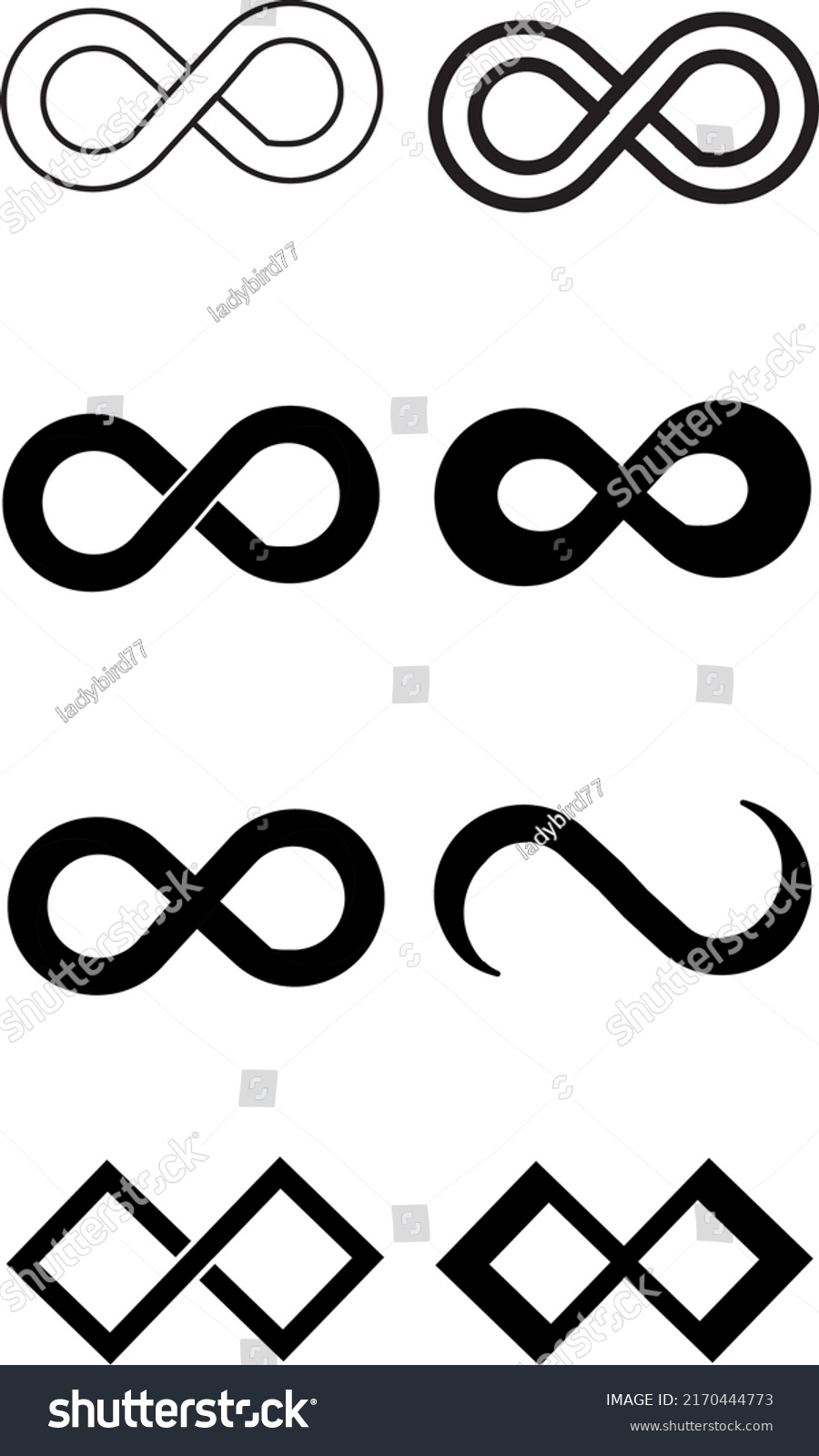 Infinity Icon Set Unlimited Infinity Endless Stock Vector (Royalty Free ...