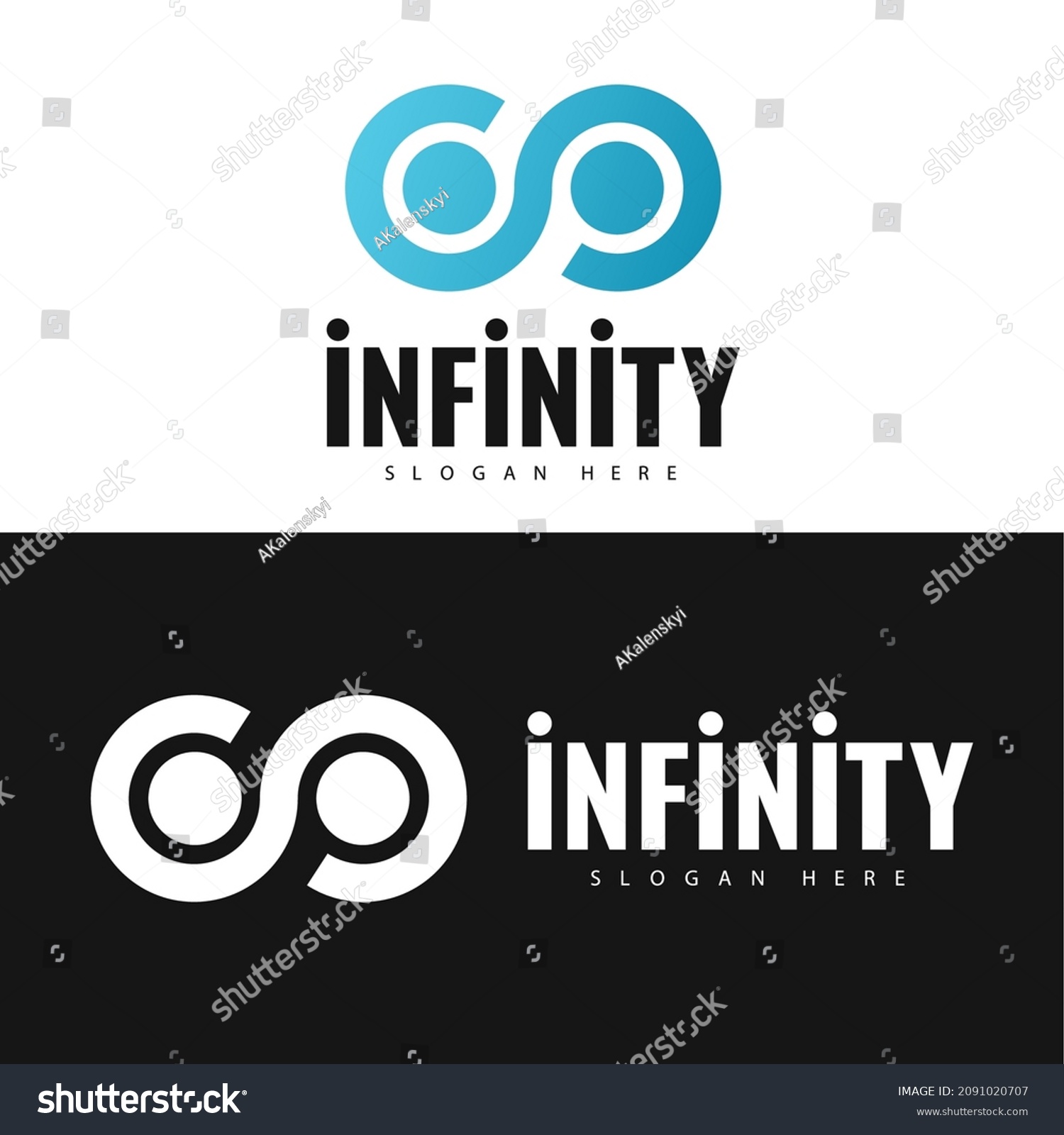 Infinity Logo Design Two Interconnected Figures Stock Vector (Royalty ...