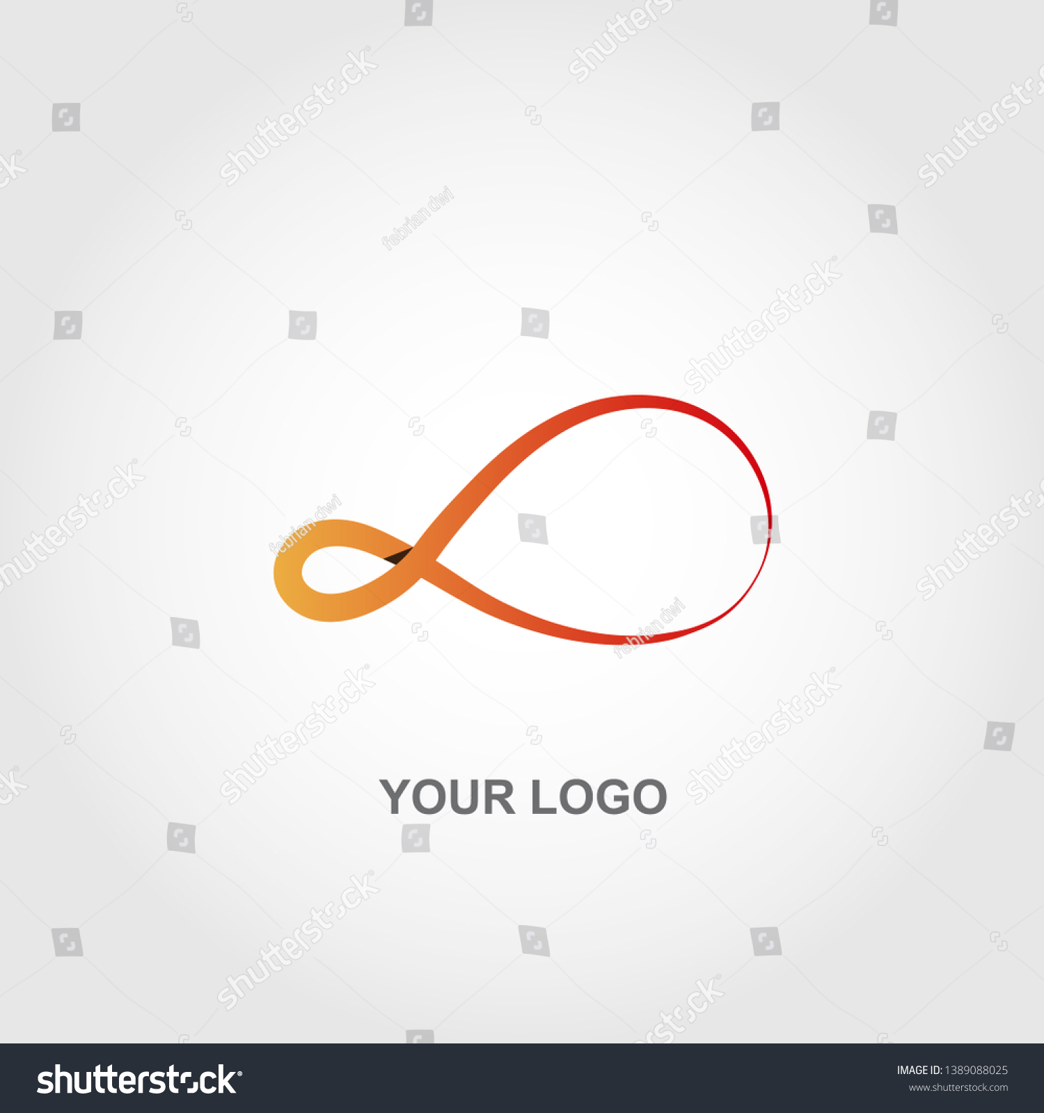 Infinity Logo Orange Gradation Color Template: vector de stock (libre ...