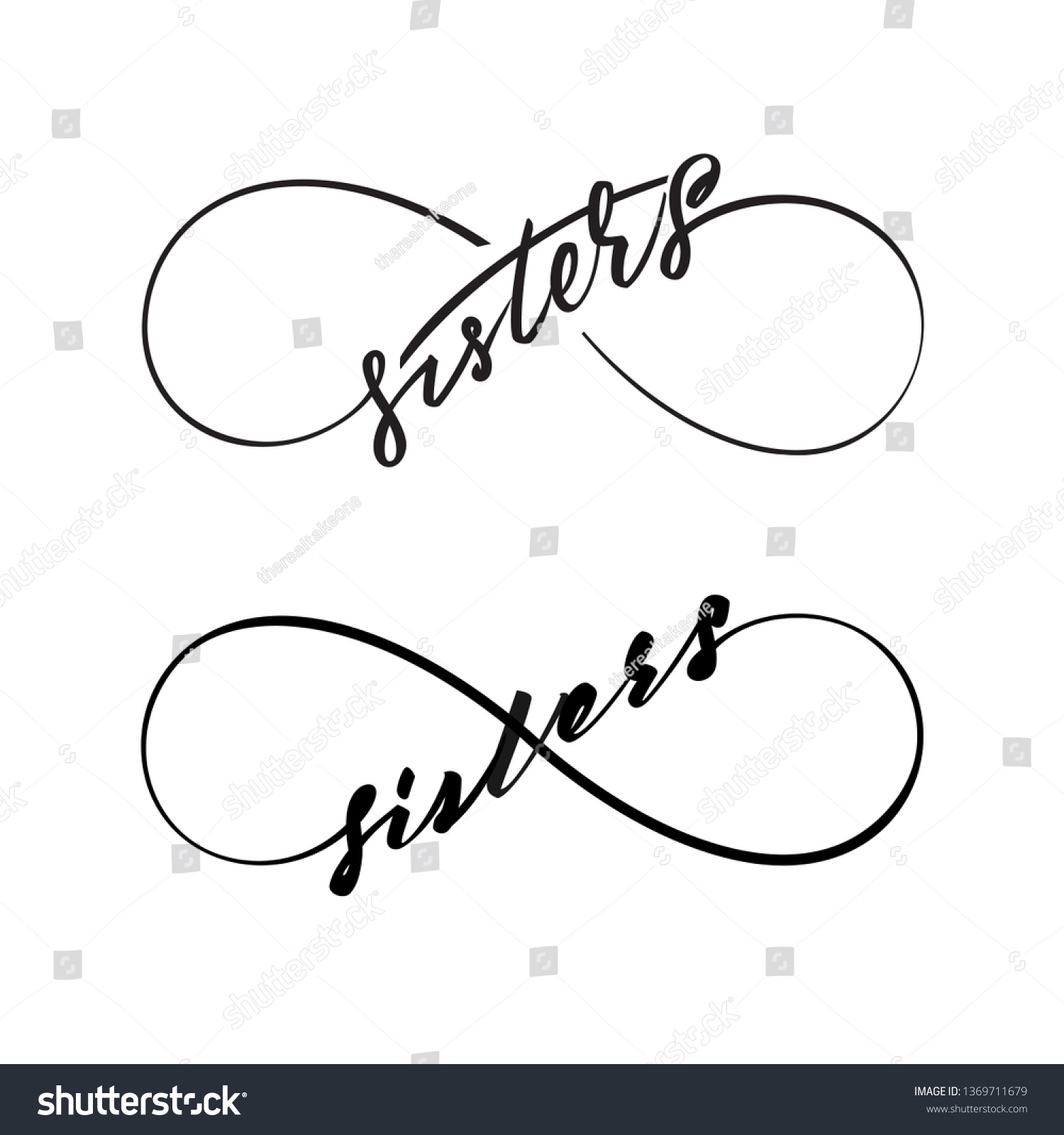 Infinity Love Sisters Vector Symbol 스톡 벡터(로열티 프리) 1369711679 | Shutterstock