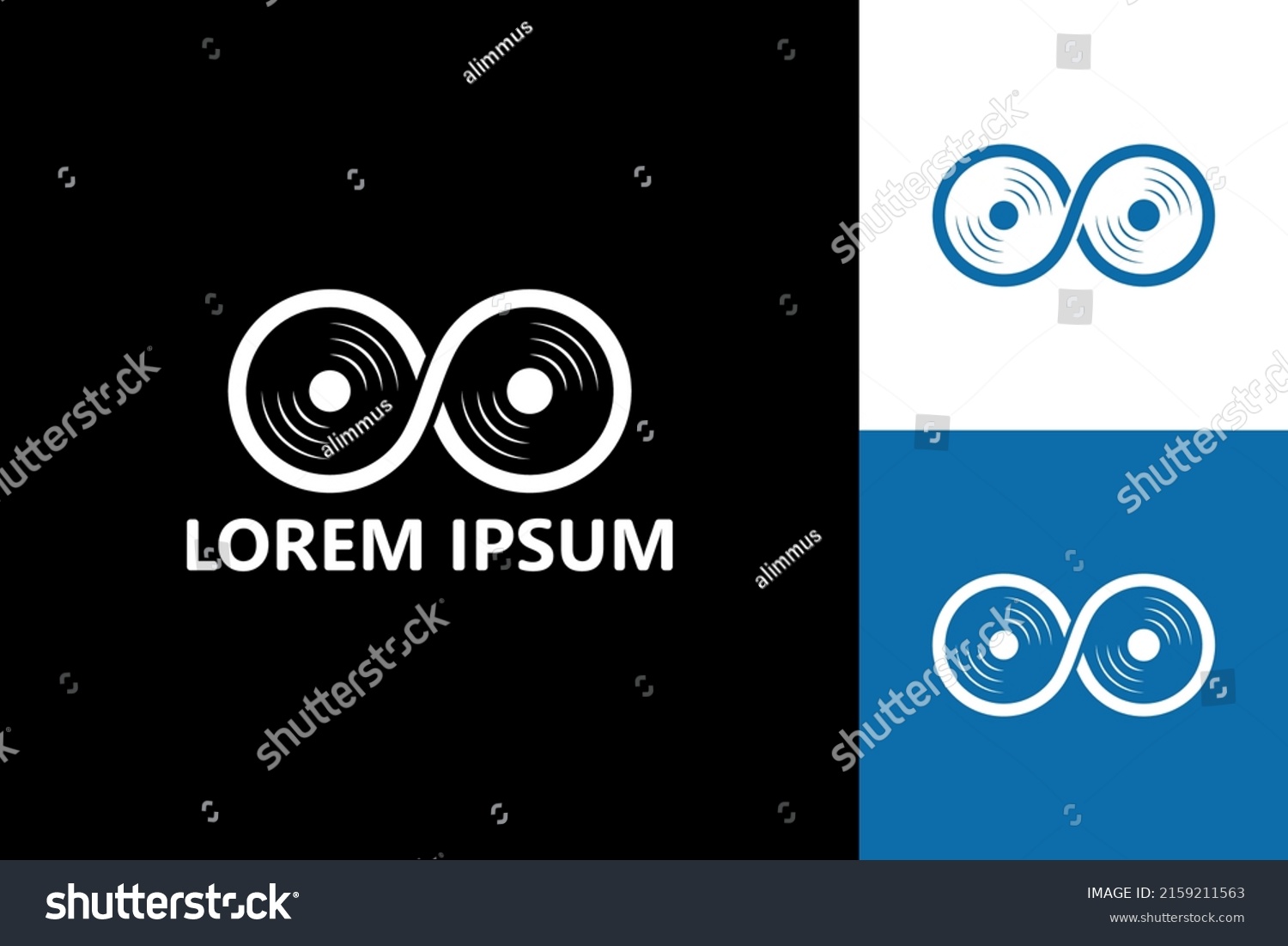 Infinity Music Disk Logo Template Design Stock Vector (Royalty Free ...