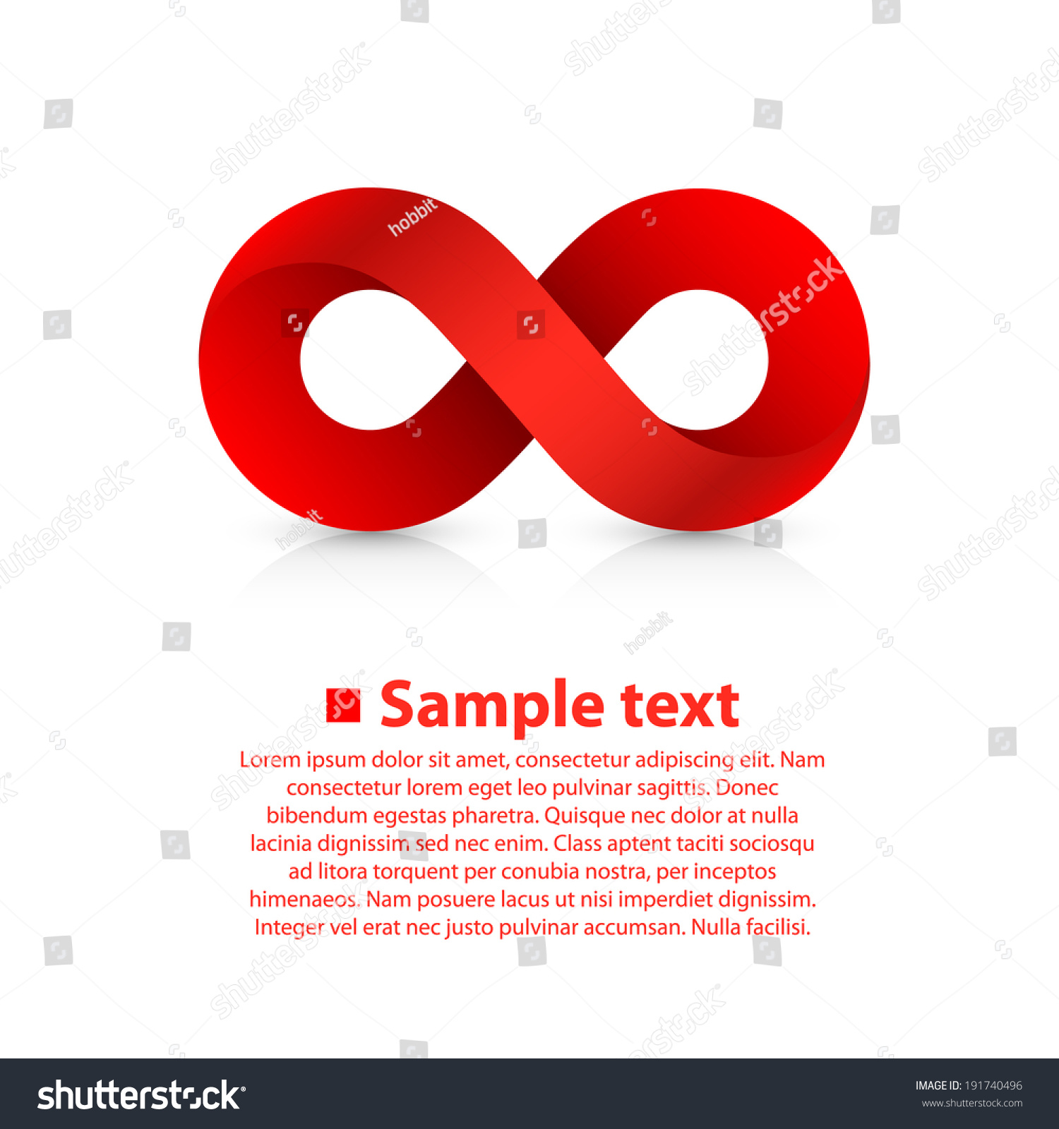 Infinity Red Icon Sign Template Design Stock Vector (Royalty Free ...